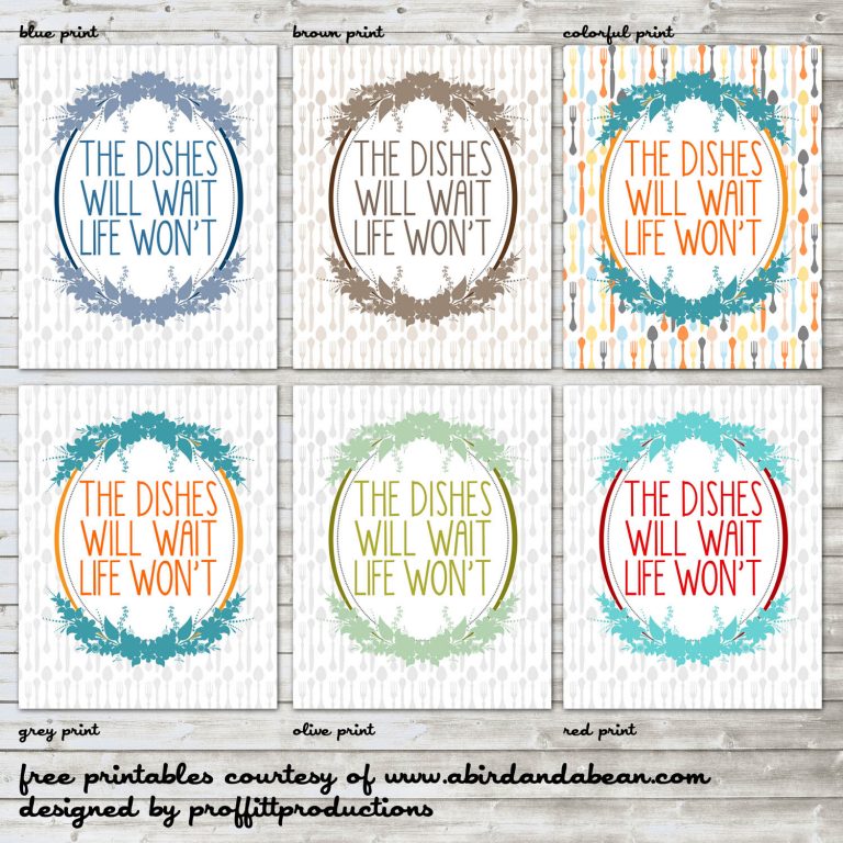 The Dishes Will Wait :: FREE PRINTABLE
